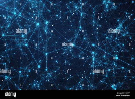 3d Rendering Abstract Connected Dots With Lines Technology Concept