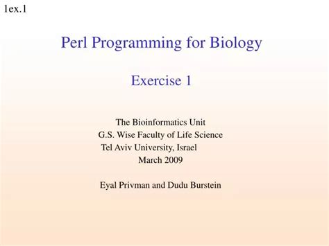 ppt perl programming for biology exercise 1 powerpoint presentation