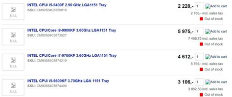 Quatre processeurs ème génération Intel Core F sans iGPU à venir