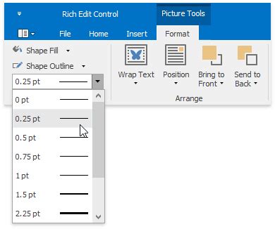 Add Change Or Delete A Border For A Picture Or Text Box DevExpress