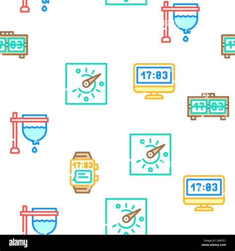 Clock And Watch Time Equipment Icons Set Vector Stock Vector Image
