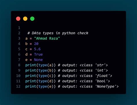 Data Types In Python Check A Ahmad Raza B 20 C 56 D True E Ahmad Raza