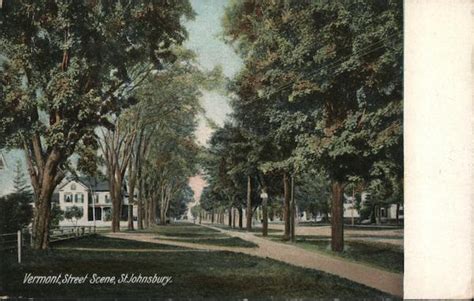 Street Scene St Johnsbury Vt Postcard