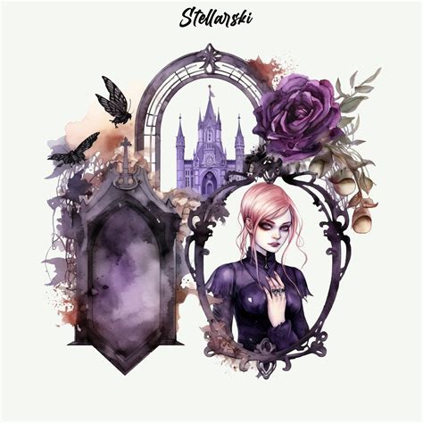 19 Dark Gothic Princess Clipart Png Full Commercial Use Etsy