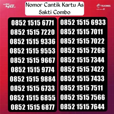 Jual SAKTI COMBO NOMOR CANTIK KARTU AS RAPI DAN MURAH SAKTI COMBO
