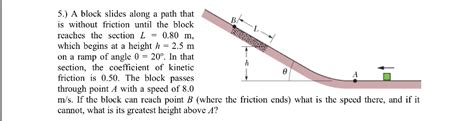 Solved A Block Slides Along A Path That Is Without Friction