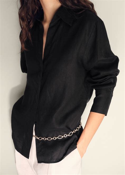 Chemise Lin Oversize Mango Maroc