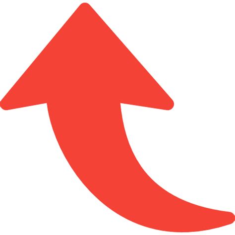 Curved Arrow Left To Top Red Icon Svg Vector And Png Free Download Uxwing