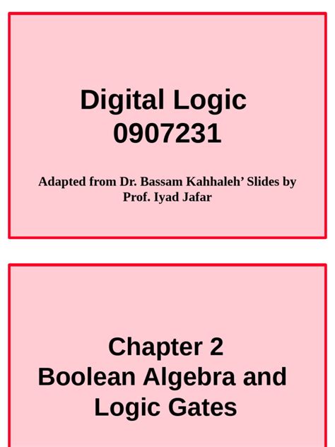 02 Chapter 2 Boolean Algebra Logic Gates Uj 1 Pdf Boolean