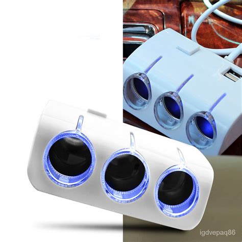 Jdsdual Usb Port 3 Way Auto Car Cigarette Lighter Socket Splitter