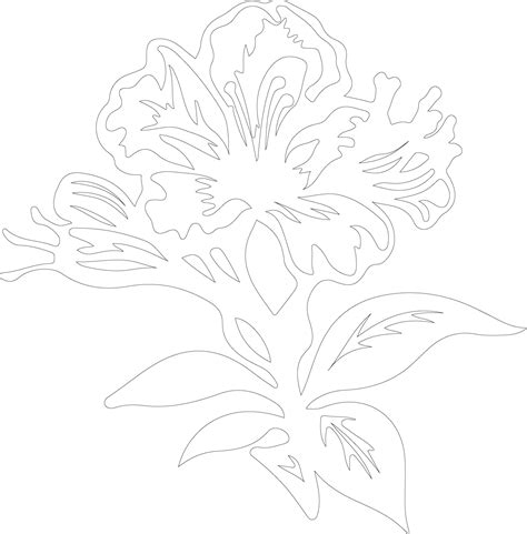 Ai Generated Rhododendron Outline Silhouette 40542550 Vector Art At