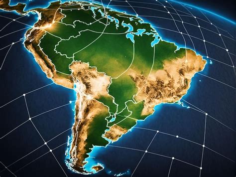 Premium Photo Abstract Digital Map Of South America Concept Of Global