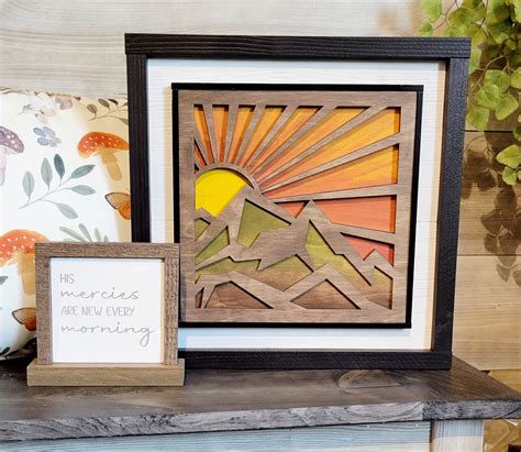 Sunset Landscape Wall Art Boho Wall Art Sunrise Mountain Wall Home