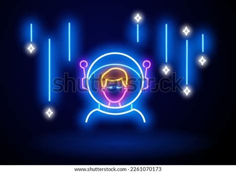 Continuous One Single Line Drawing Astronaut Stock Vector Royalty Free
