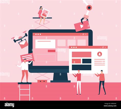 Desktop Application Flat Design Style Illustration Stock Vector Image