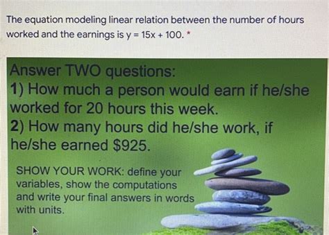 solved the equation modeling linear relation between the number of