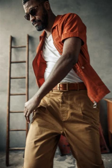 Andsons Cabana Shirt Burnt Orange Men Tops Andsons Clothing