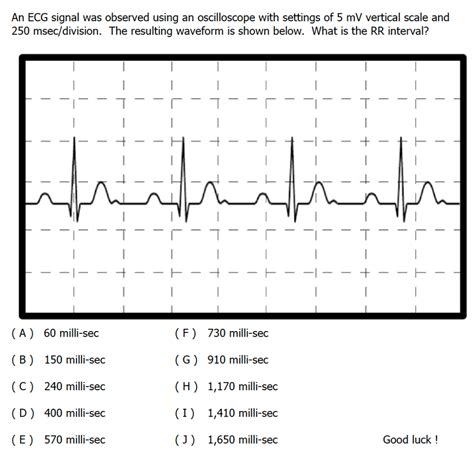 Solved An Ecg Signal Was Observed Using An Oscilloscope With