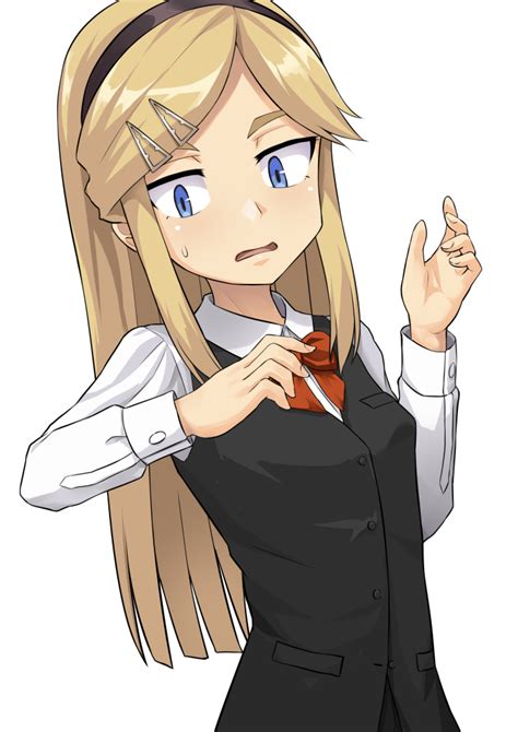 Safebooru 1girl Akira Edgworth Black Hairband Black Vest Blonde Hair