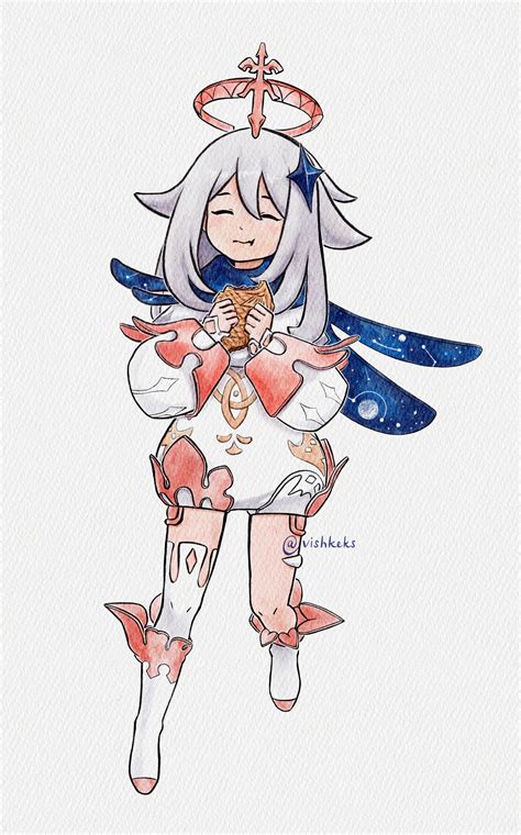 Paimon And Inazuma Snack Genshin Impact By Vishkeks On Deviantart