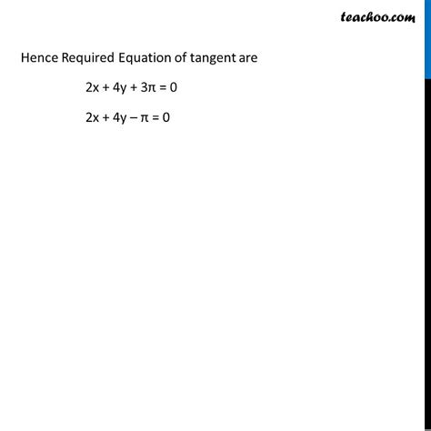 Question 14 Find Equation Of Tangents To Y Cos X Y