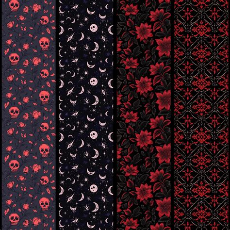 20 Seamless Goth Patterns Vintage Gothic Patterns For Dresses Clothing
