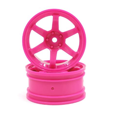 Mst Te37 5 Offset High Traction Rim 2 Pcs Hot Pink For 1 10 Rc Drift 832301hp