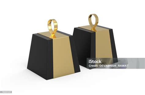 고립 된 흰색 배경에 크리스마스 상자 모형 템플릿 디자인 프리젠 테이션 3d 일러스트레이션준비 3차원 형태에 대한 스톡 사진 및 기타 이미지 Istock