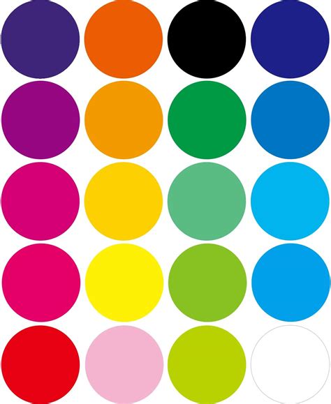 Dot Label Stickers 2 Inch 500 Large Circle Colored Round Self Adhesive Solid