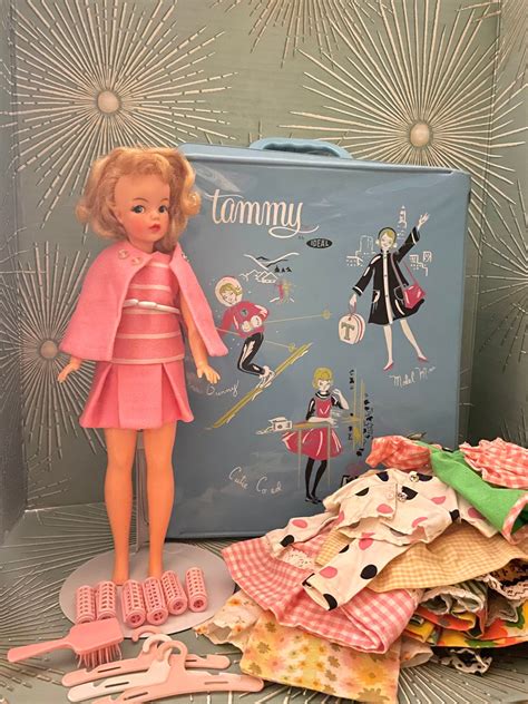 Large Lot Vintage 1962 Original Tammy Doll By Ideal Toys In Blue Vinyl