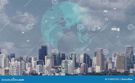 Global Connection And The Internet Network Alteration In Smart City Stock Image Image Of Tech