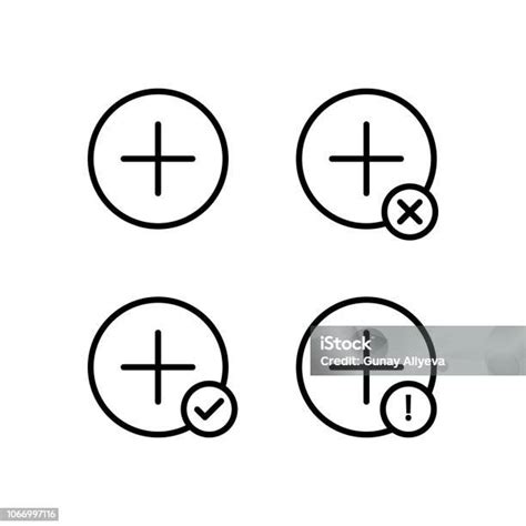플러스 플러스 체크 마이너스 느낌표 아이콘 서명 개요 버튼 아이콘의 요소입니다 웹사이트 디자인 및 개발 응용 프로그램 개발에 대