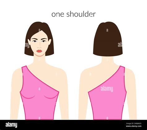 One Shoulder Neckline Tank Clothes Character Beautiful Lady In Pink Top