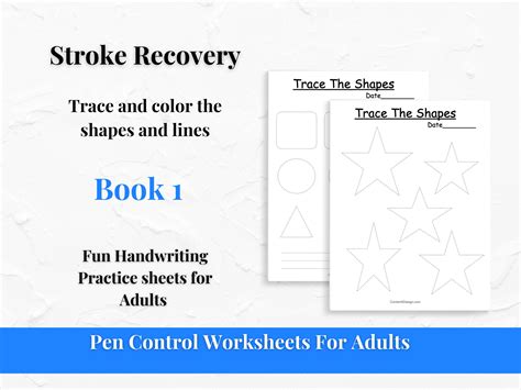 Stroke Recovery Activity Book 1 Adult Handwriting Practice Instant