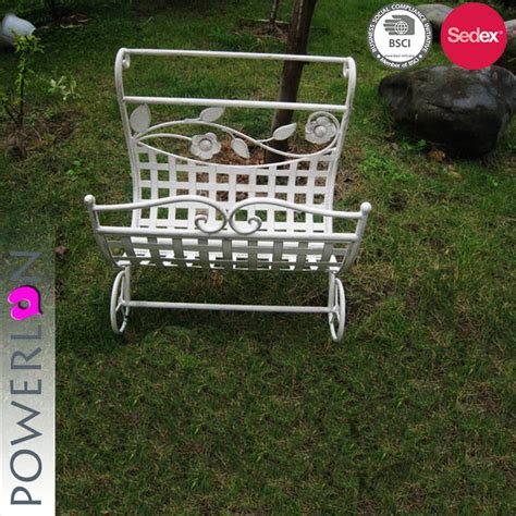White Unfolded Magazine Rack China Flower Stand And Wall Planter