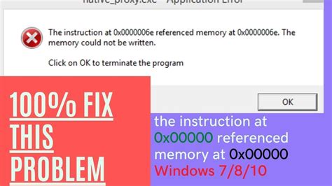 How To Completely Fix This Problem The Instruction At 0x00000 Referenced Memory At 0x00000