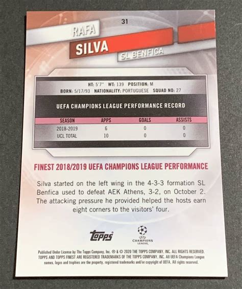 Yahooオークション 2019 20 Topps Finest Uefa Champions League Ra