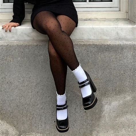 Black Tights And White Socks For Stylish Outfits