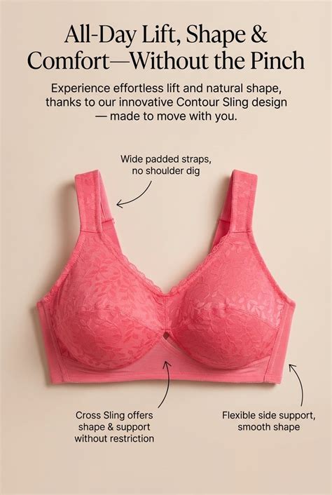 Full Coverage Sling Double Band Lace Bra Woman Within