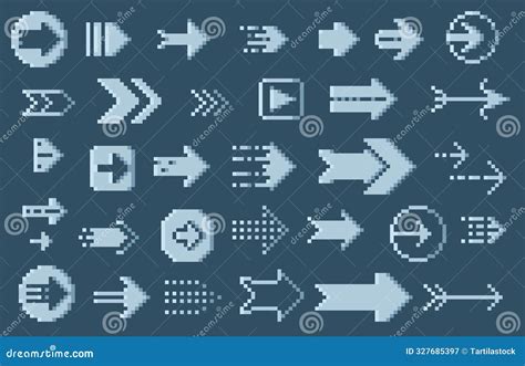 Pixeleted Retro Arrows 8 Bit Navigation Cursors Pixel Game Ui Elements Retro 90s App Icons
