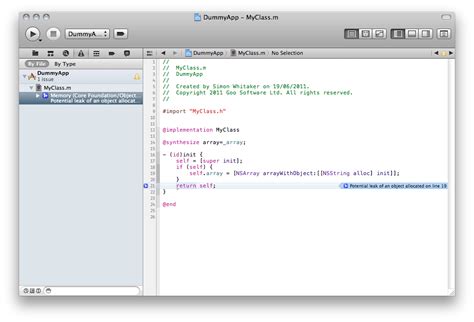 Xcode4 Xcode 4 Analyze Issues Wont Show In Editor Stack Overflow