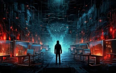 Premium Ai Image Depiction Of Cyber Warfare Background Generative Ai
