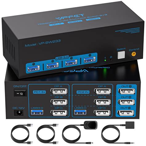 4k 120hz Displayport Kvm Switch 3 Monitors 2 Computers 8k 60hz Dp Kvm Switches Triple Monitor