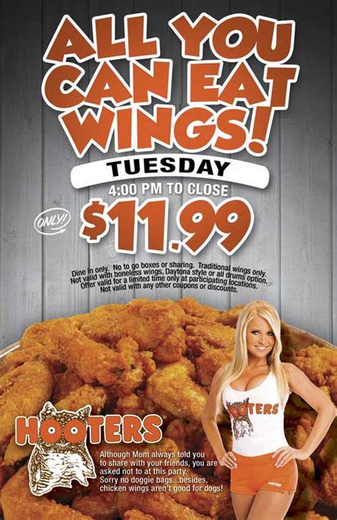 All You Can Eat 1199 Feast At Hooters Tonight