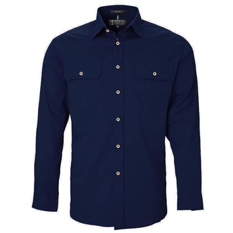Ritemate Rm500bt Pilbara Mens Open Front Shirt French Navy