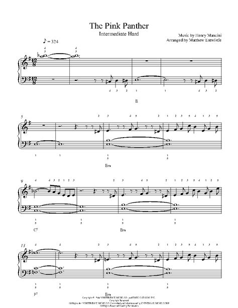 Pink Panther Notes Piano Ubicaciondepersonascdmxgobmx