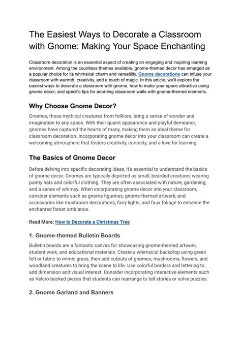 Ppt The Easiest Ways To Decorate A Classroom With Gnome Making Your