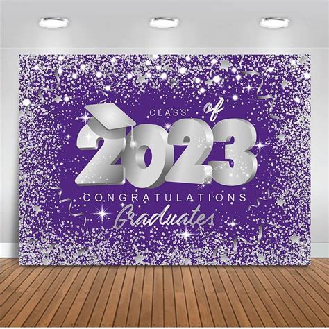 Class Of 2023 Backdrop Royal Blue And Gold Glitter Congrats Grad Party