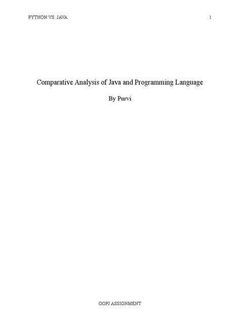 Comparative Analysis Of Java And Programming Language Pdf Java