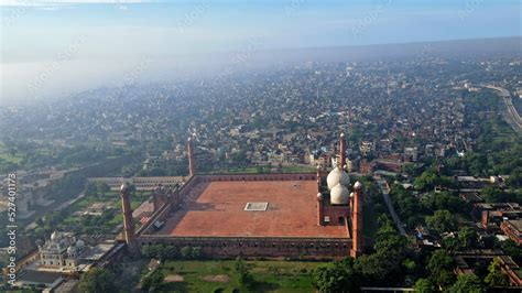 An Early Morning Aerial Capture Of The Famous And Historical Badshahi